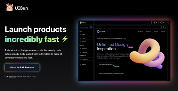 Drag & drop tailwind builder for developers